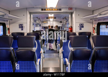 Interior of the Regional Express, a train in public transport Stock ...