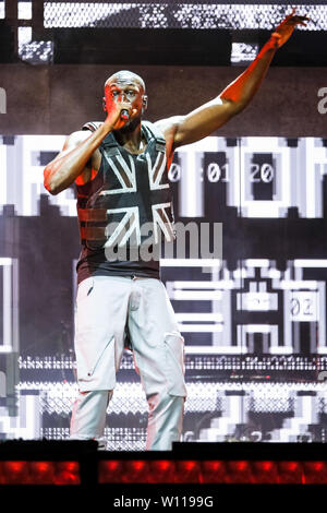 Stormzy headlines the Pyramid stage at Glastonbury Festival 2019 on Friday 28 June 2019 at ...