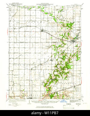 Oakland, Illinois, map 1936, 1:62500, United States of America by ...