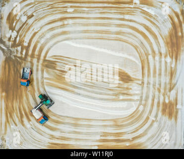 Aerial photo shows workers collecting ice from the Songhua river in ...