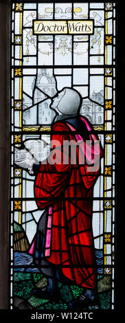 Doctor Watts stained glass, St. Giles Church, Medbourne, Leicestershire ...