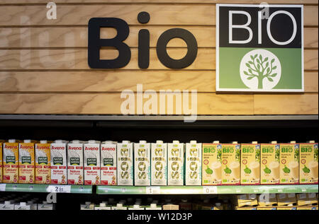Spain. 6th June, 2019. Bottles of German beer brand Franziskaner ...