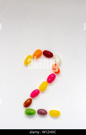The Digit 2 Colorful Jelly Beans Number 2 Rainbow Colourful candies ...
