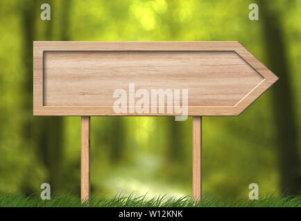 Arrow shaped wooden signboard in Yedigoller Nature Park,located in Bolu ...