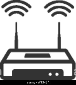 Router icon in single grey color. Internet connection, wifi Stock ...