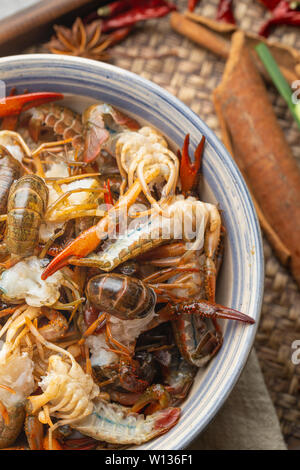 Spicy crayfish snacks Stock Photo - Alamy