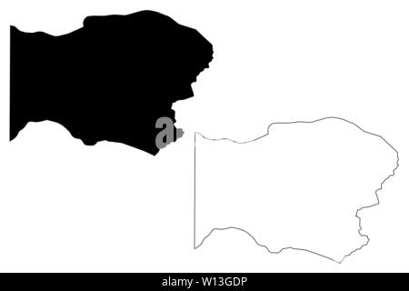 Wadi Fira Region (Regions of Chad, Republic of Chad) map vector ...