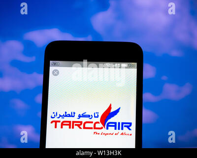 In this photo illustration the Tarco Airlines logo is seen displayed on ...