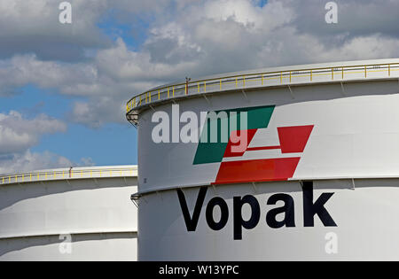 Vopak bulk liquid storage tanks at Seal Sands terminal at the mouth of ...