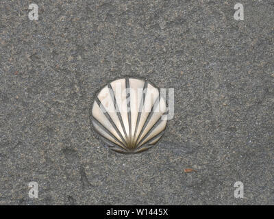 Way of St. James, Jacobean Route. Pilgrim in the old town of Santiago ...