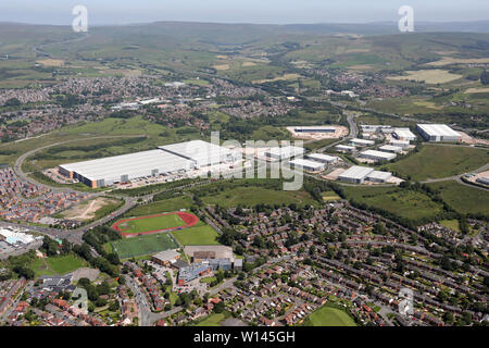 aerial view of Kingsway Business Park & JD Sports Warehouse, Rochdale ...