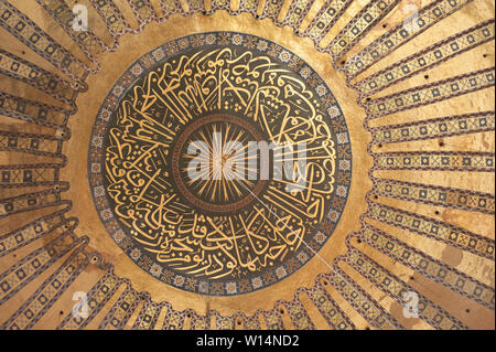 View inside Hagia Sophia originally built in the 6th Century by ...