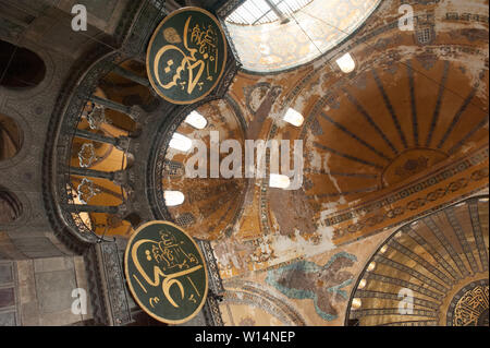 View inside Hagia Sophia originally built in the 6th Century by ...