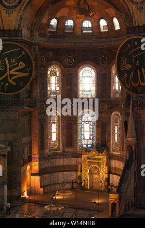 View inside Hagia Sophia originally built in the 6th Century by ...