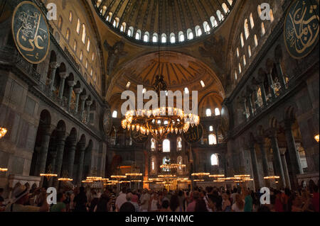 View inside Hagia Sophia originally built in the 6th Century by ...