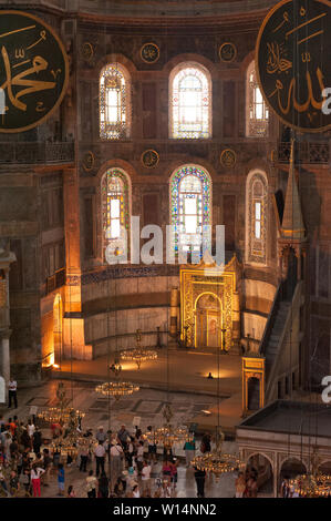 View inside Hagia Sophia originally built in the 6th Century by ...