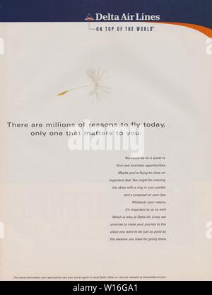 poster advertising Delta Air Lines in paper magazine from 1997 year ...