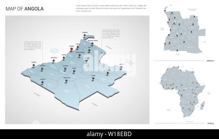 Luanda City Name (Angola, Africa) with black white city map ...