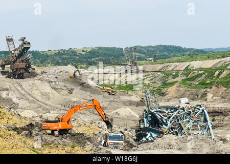 Coal mine accident with a heavy extraction machine inside the coal ...