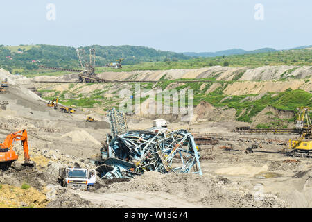 Coal mine accident with a heavy extraction machine inside the coal ...