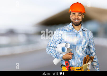 handsome happy workman Stock Photo - Alamy