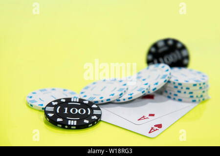 Casino abstract photo. Poker game on red background. Theme of gambling ...