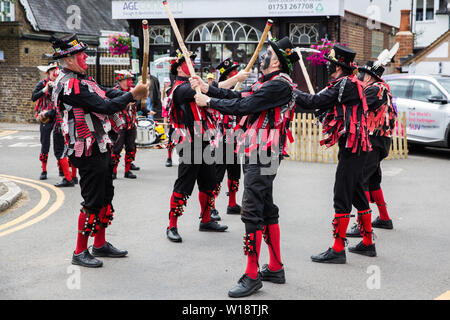 Datchet, UK. 30 June, 2019. Datchet Border Morris, an all male Border ...