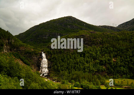 Fossen Bratte waterfall in Norway at fall time Stock Photo - Alamy