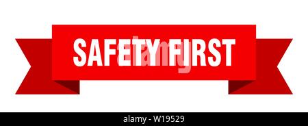 safety first ribbon. safety first isolated paper banner. sign Stock ...