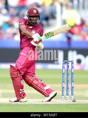 West Indies' Sunil Ambris bats during the Cricket World Cup match ...