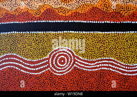 Australia, NT, Alice Springs. Detail of Aboriginal artwork, mosaic ...