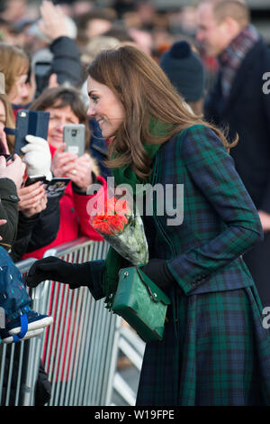 Dundee, UK. 29 January 2019. The Duke and Duchess of Cambridge ...