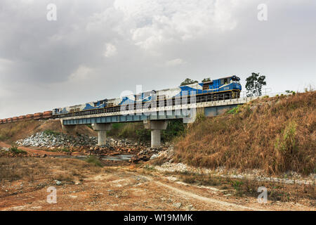 Iron Ore train crossing over the largest privately owned single span ...