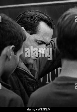 World Champion Sir Jack Brabham (AUS) with a statue unveiled in his ...