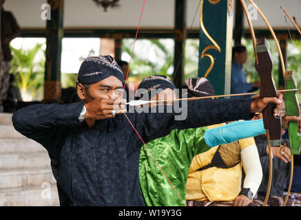 Javanese practicing Jemparingan, Mataram Kingdom's traditional archery ...