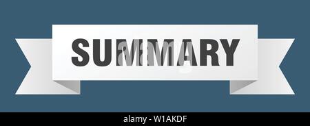 summary ribbon. summary isolated sign. summary banner Stock Vector ...