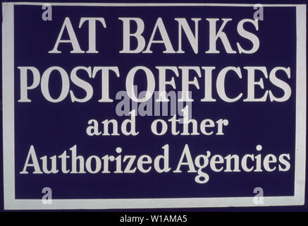 AT BANKS POST OFFICES and other Authorized Agencies Stock Photo - Alamy