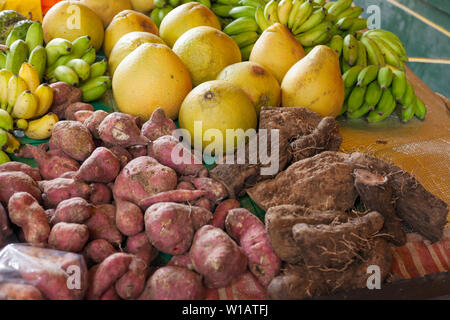 Seychelles, Mahe island, Victoria, Sir Selwyn Clarke Market, stall of ...