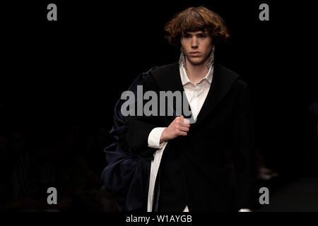 A model during show by Christoph Rump prestented by Mercedes Benz ...