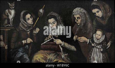 Painting 'The Family of El Greco' attributed to his son Jorge Manuel ...