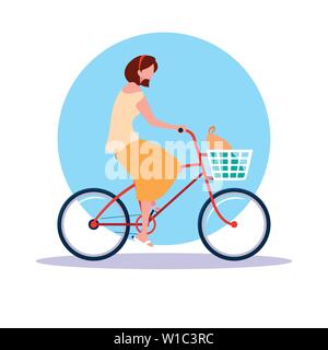 young woman riding bike avatar character Stock Vector Image & Art - Alamy