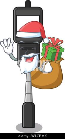 Santa cell phone holder above cartoon table Stock Vector Image & Art ...
