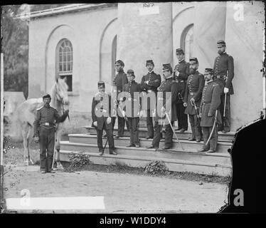 Gen. Irvin McDowell and staff of eight, unrecognized 19th Century ...