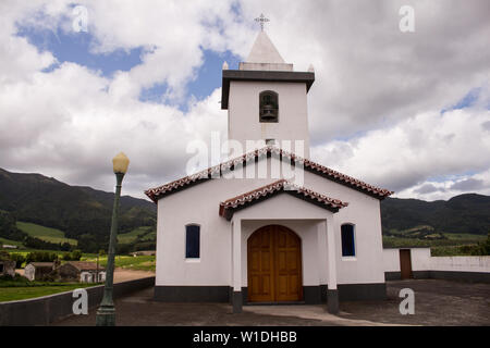 Small church in Lomba do Pomar village, Sao Miguel island, Azores ...