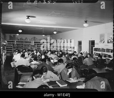 The high school and community library at the Granada Relocation Center ...