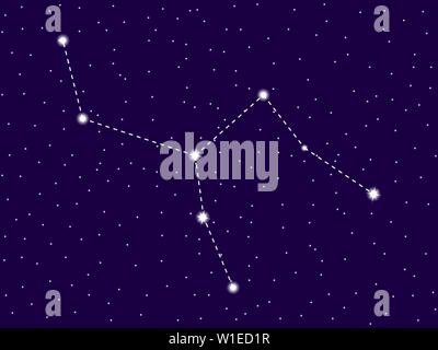 Camelopardalis (The Giraffe) constellation, vector illustration with ...
