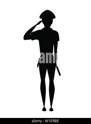 police silhouette saluting Stock Vector Image & Art - Alamy