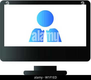 Corporate Interaction Icon. Black on Orange Background. Vector ...