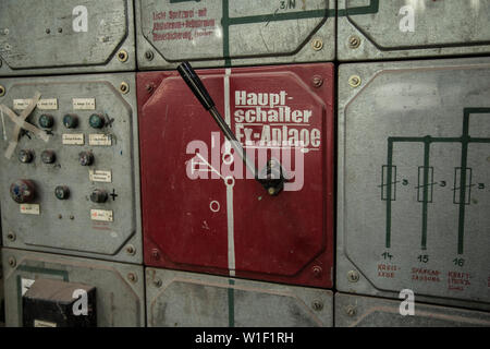 vintage main switch lever in factory Stock Photo - Alamy