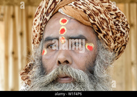 Indian man with facial marks, For editorial use only, Allahabad Kumbh ...
